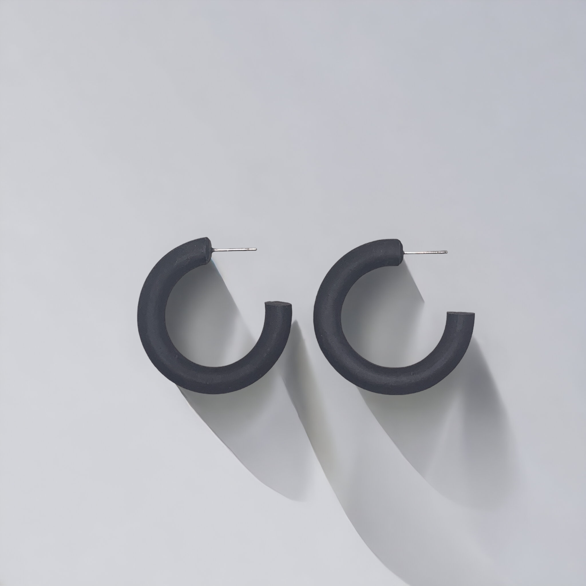 Understated Clay jewelry | black hoop earrings | Understated Clay